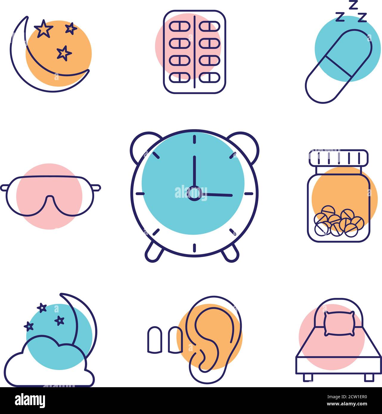 insomnia line style icon set vector design Stock Vector Image & Art - Alamy