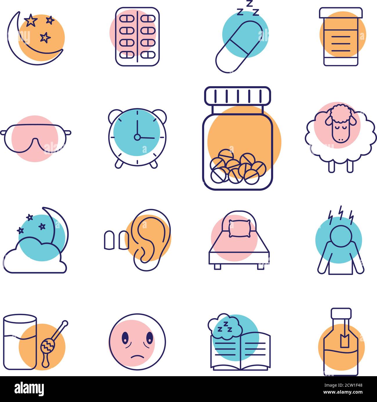 insomnia line style set icons vector design Stock Vector Image & Art ...
