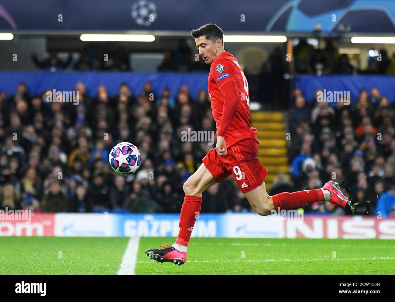 LONDON, ENGLAND - FEBRUARY 26, 2020: Robert Lewandowski of Bayern ...