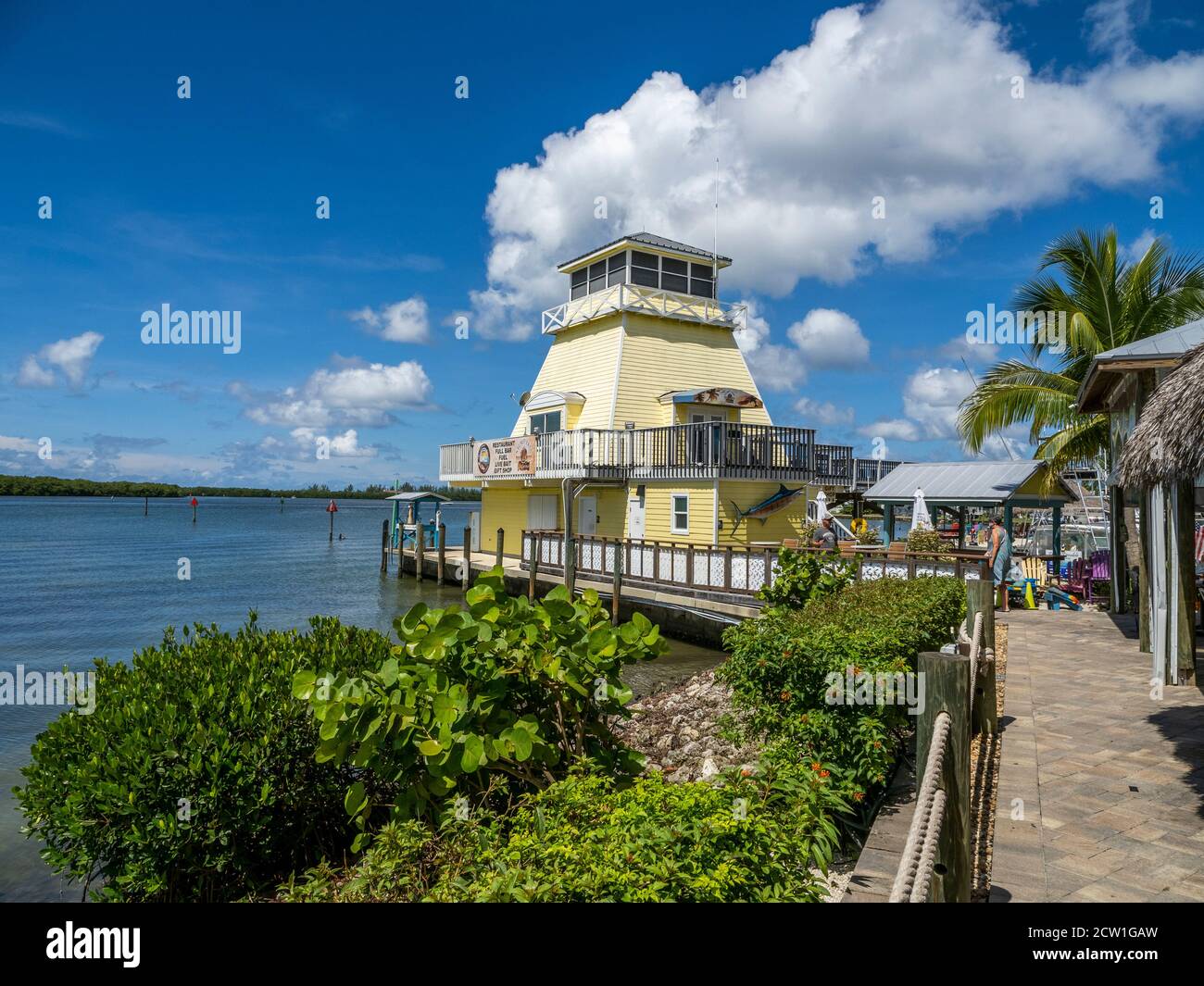 Stump Pass marina lighthouse at the Lighthouse Grill on Lemon Bay in ...