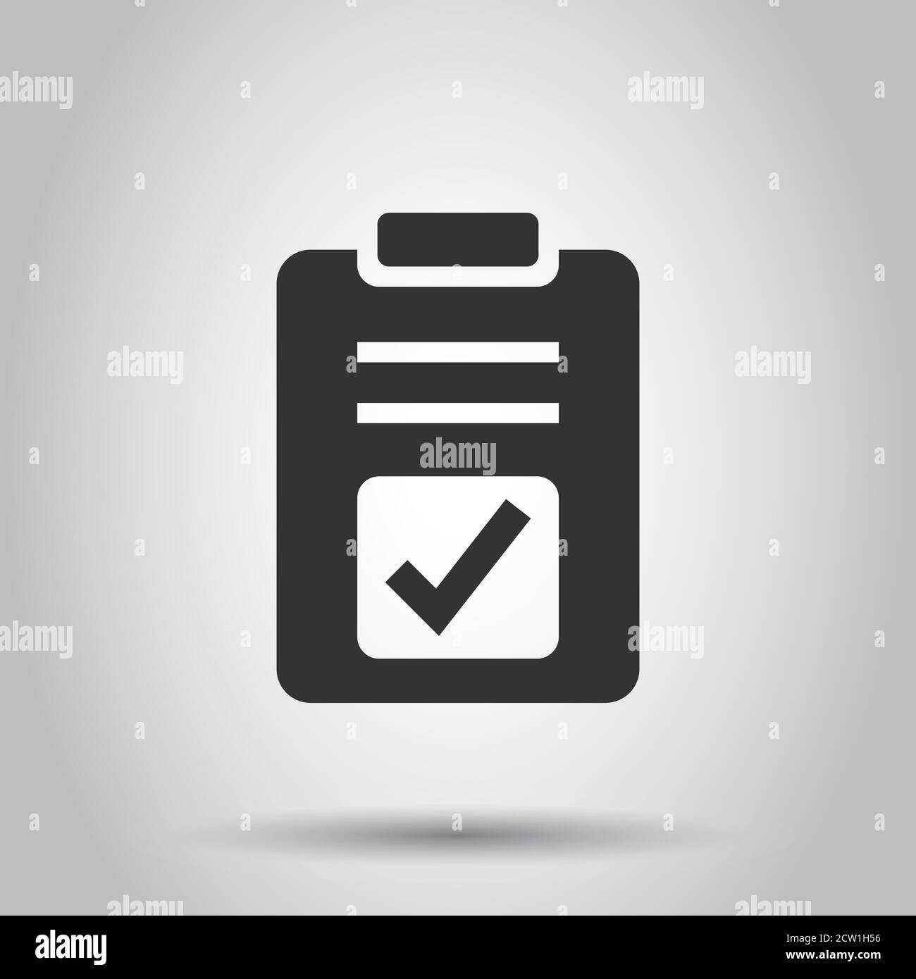 Document checkbox icon in flat style. Test vector illustration on white ...