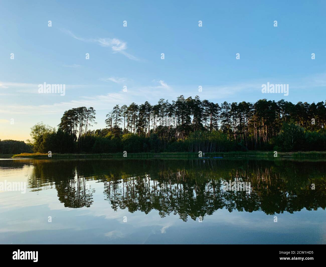 Perfect morning for fishing. Sunrise over the river Stock Photo - Alamy