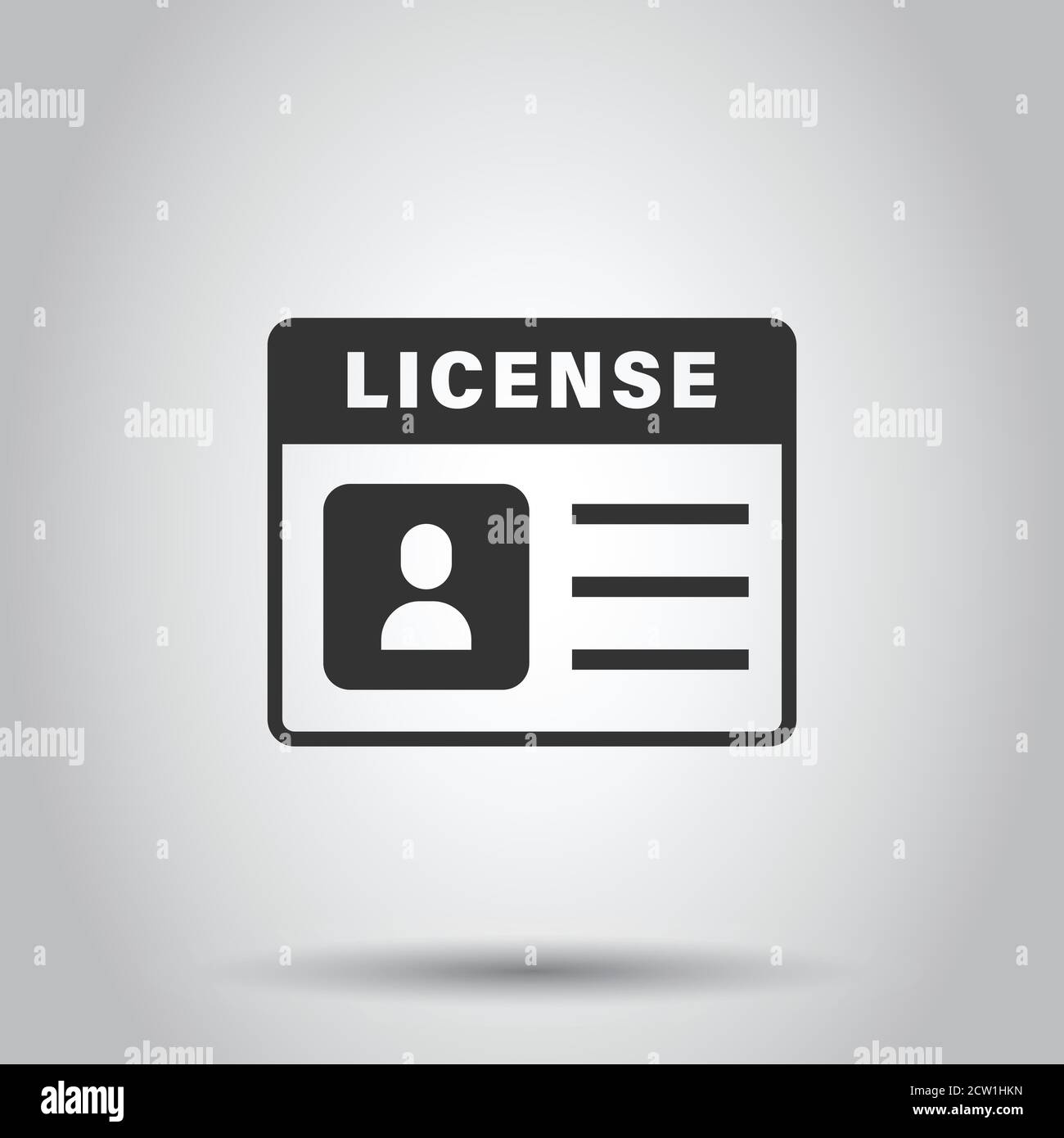 Driver license icon in flat style. Id card vector illustration on white ...
