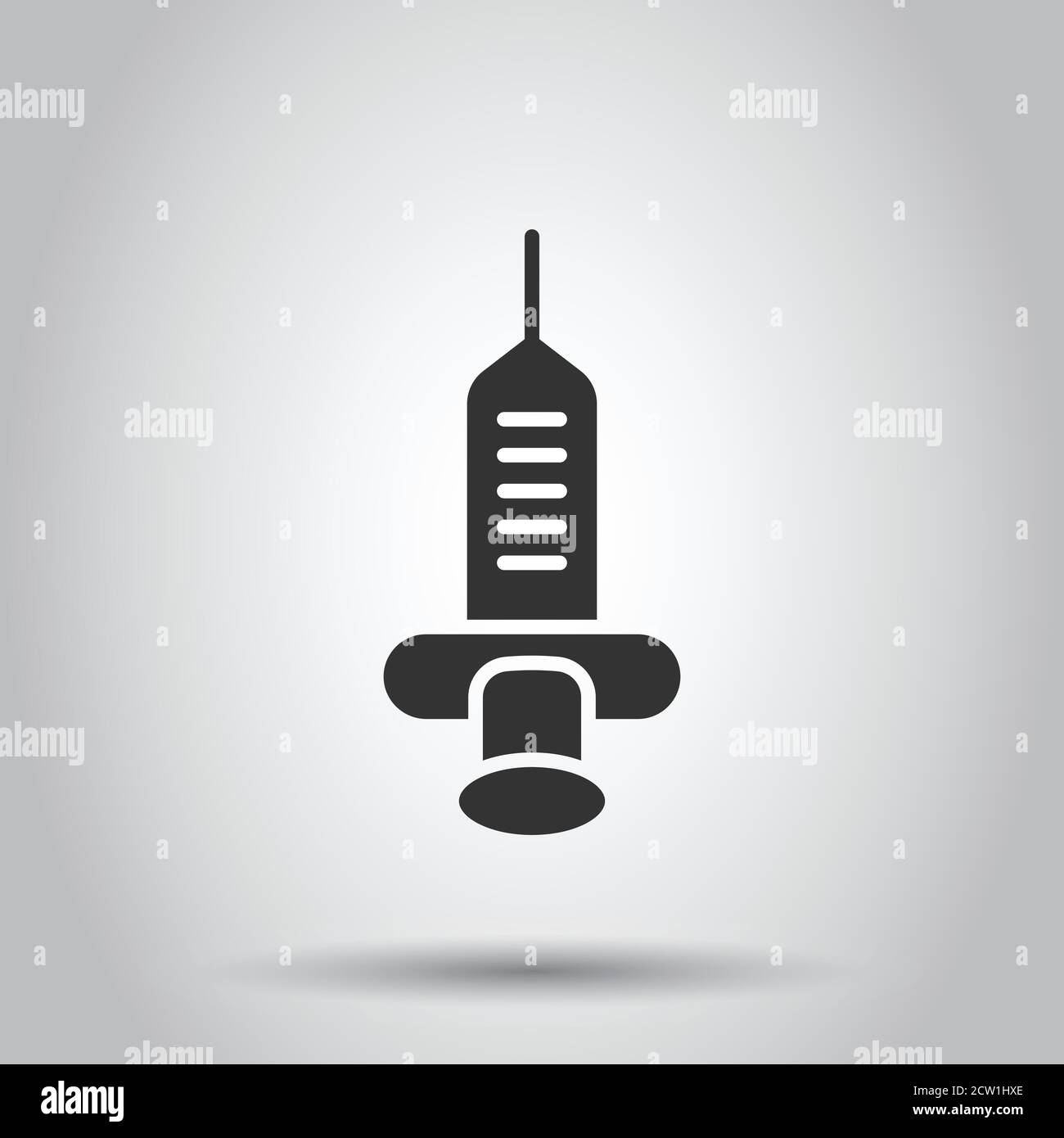 Syringe icon in flat style. Inject needle vector illustration on white ...
