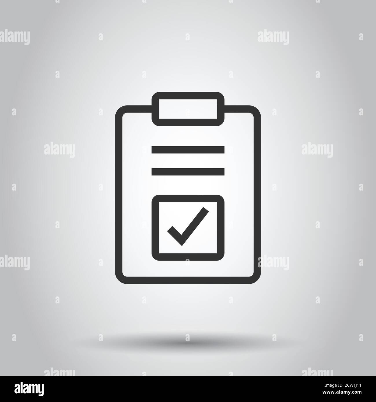 Document checkbox icon in flat style. Test vector illustration on white ...