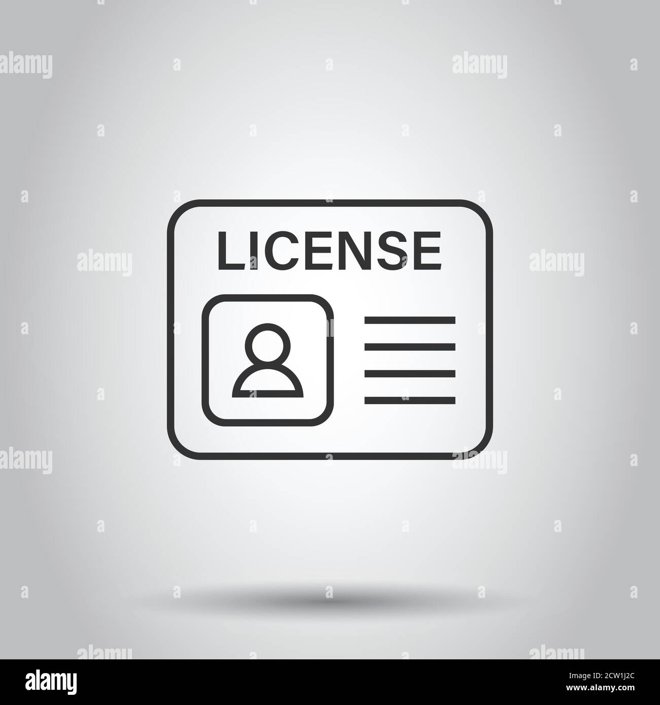 Driver license icon in flat style. Id card vector illustration on white ...