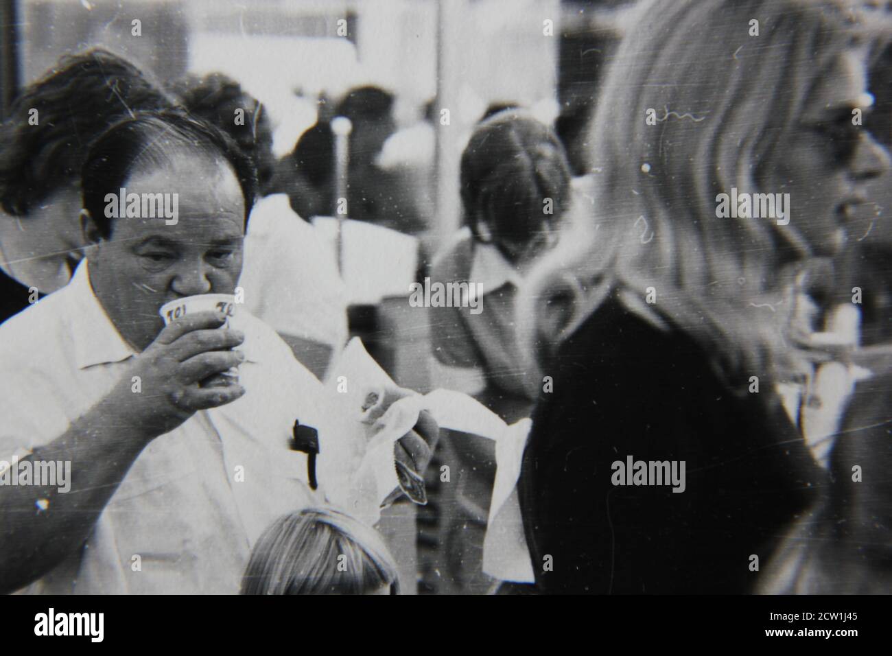 Fine 1970s vintage black and white photography of a middle aged man ...
