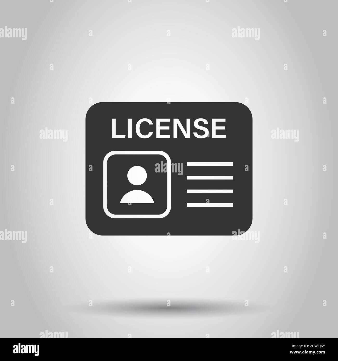 Driver license icon in flat style. Id card vector illustration on white ...