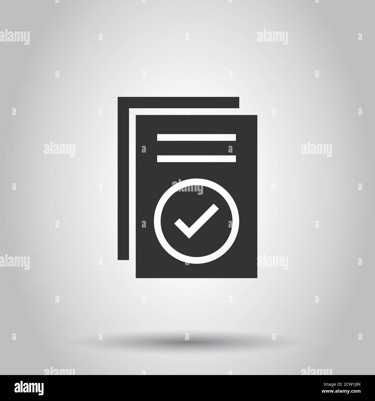 Approved document icon in flat style. Authorize vector illustration on ...