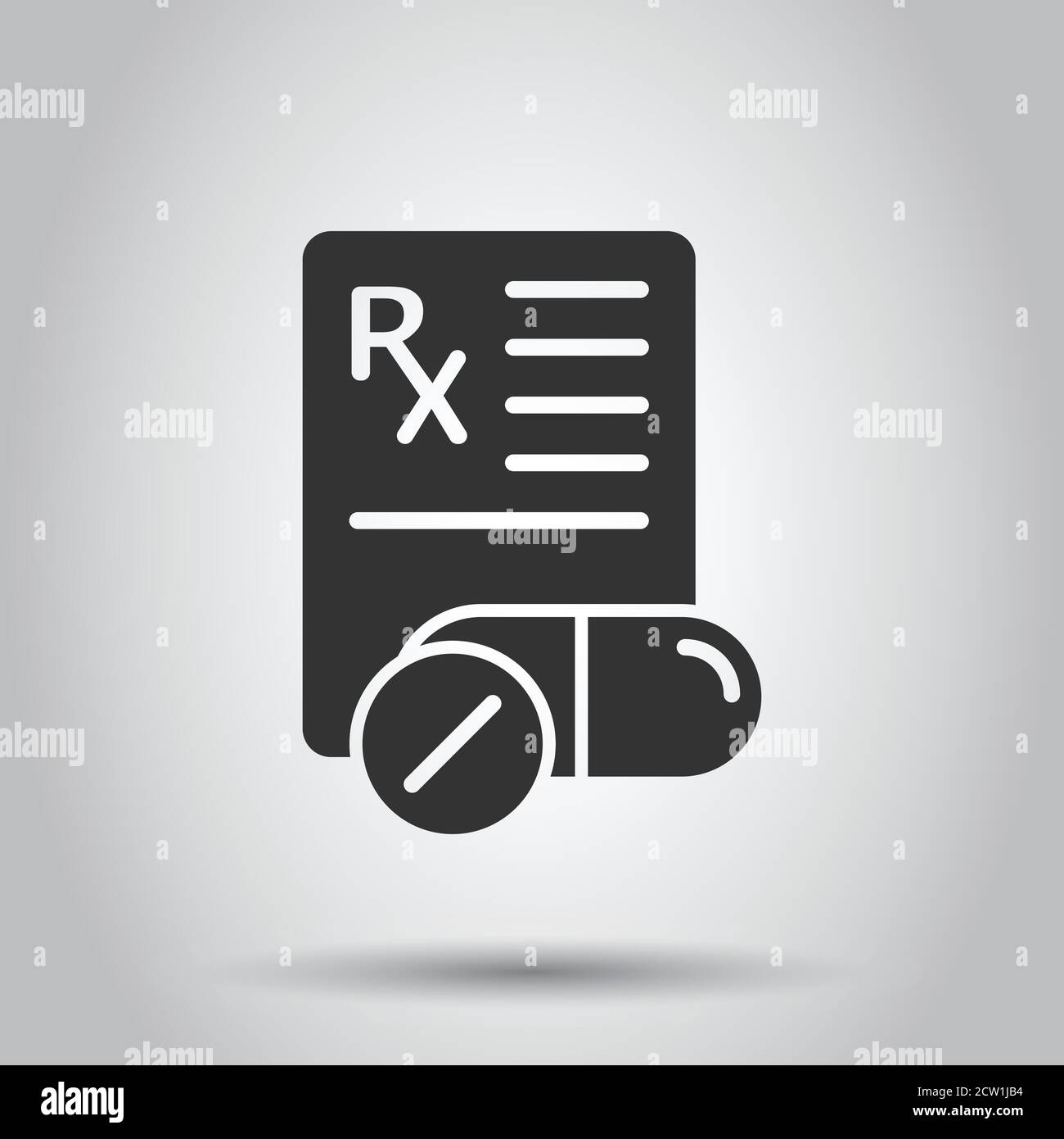 Prescription icon in flat style. Rx document vector illustration on ...