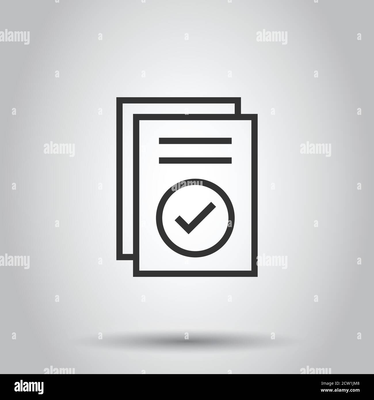 Approved document icon in flat style. Authorize vector illustration on ...