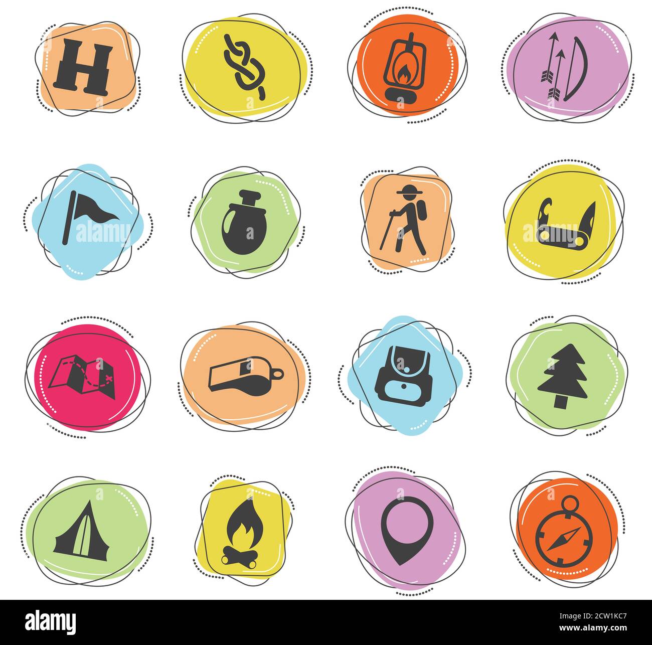 day of scouts icon set Stock Vector Image & Art - Alamy