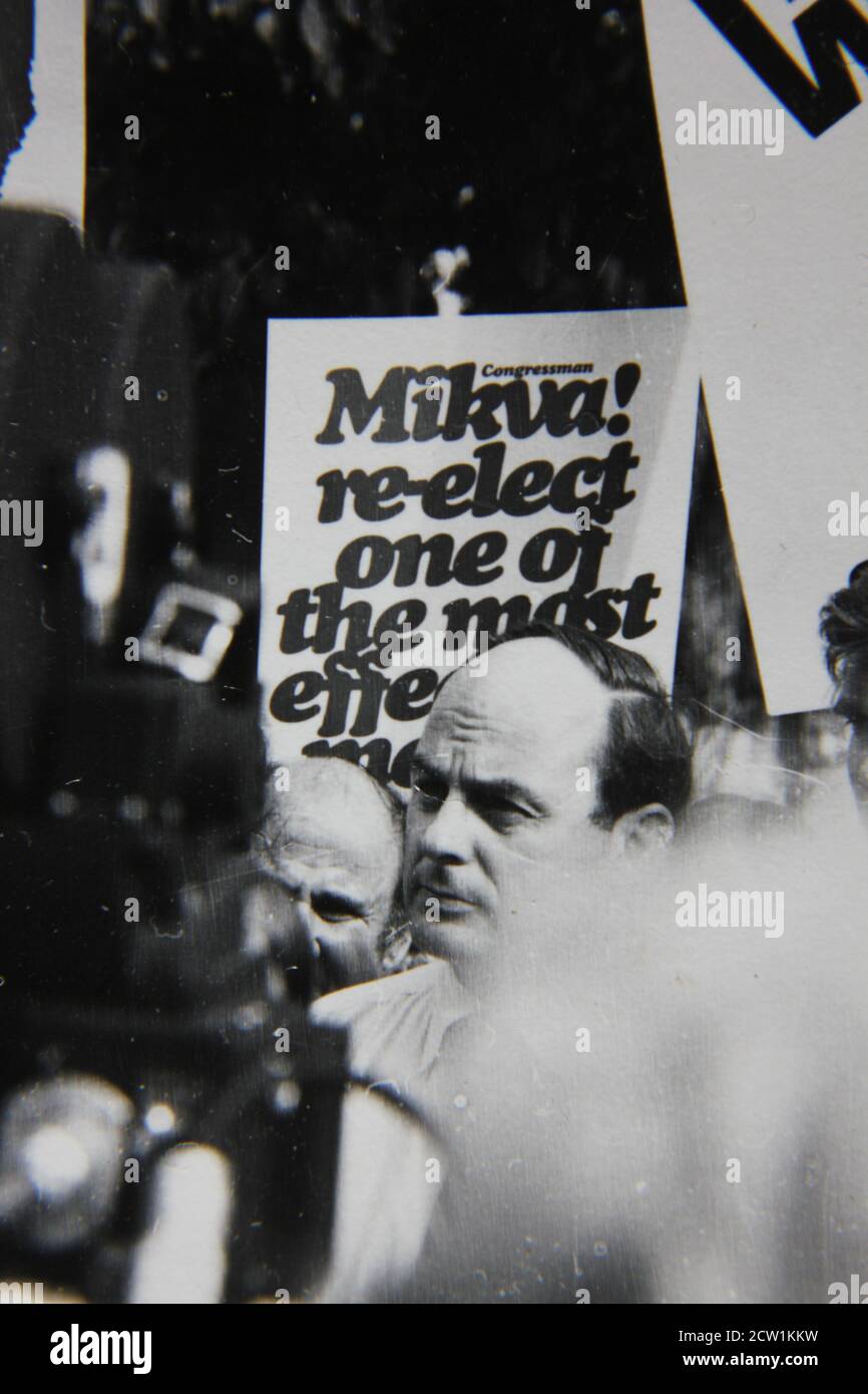 Fine 1970s vintage black and white photography of Abner Mikva on the ...