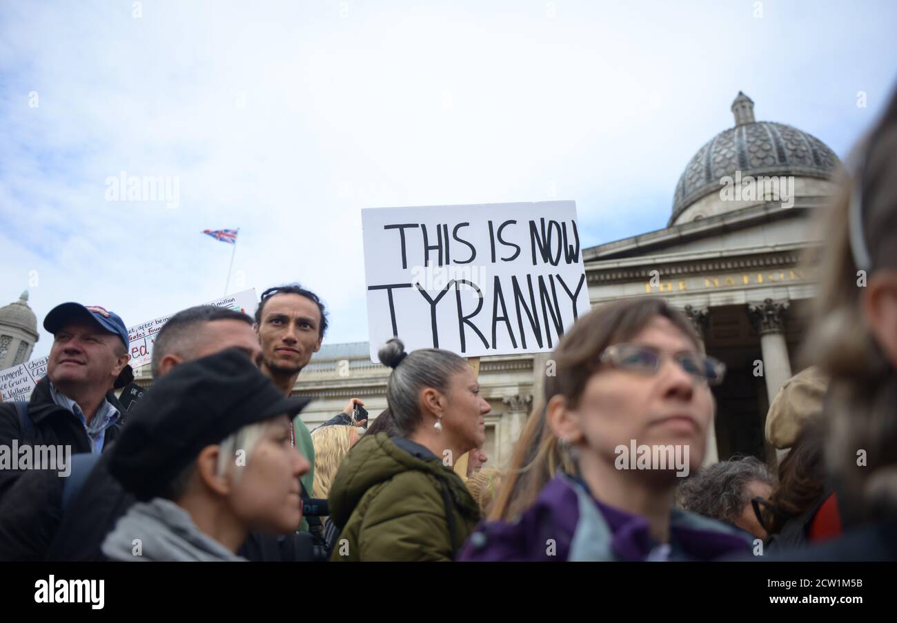 Freedom Rally, Trafalgar Square, London 26 September 2020 photo Antonio ...
