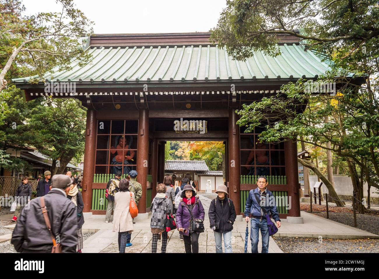 Kamakura, Japan. The Nio large guardian deity statues at the entrance ...