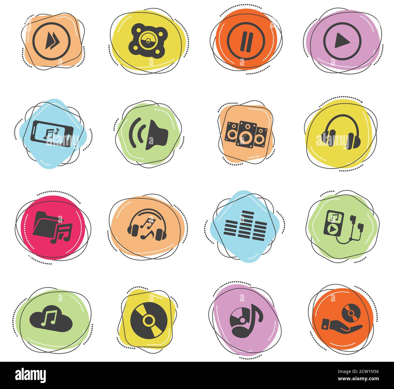 digital music icon set Stock Vector Image & Art - Alamy