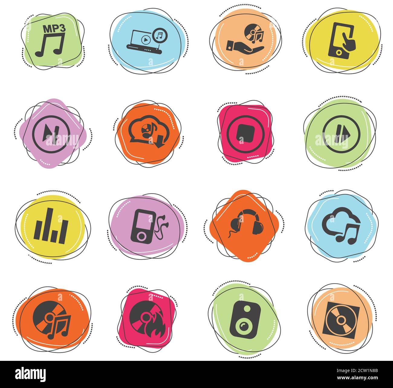 digital music icon set Stock Vector Image & Art - Alamy