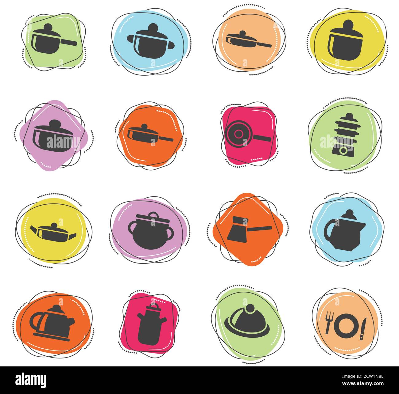 dishes icon set Stock Vector Image & Art - Alamy