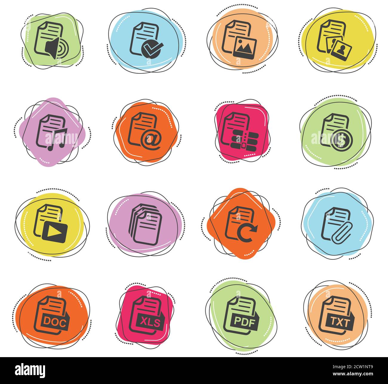 document icon set Stock Vector Image & Art - Alamy