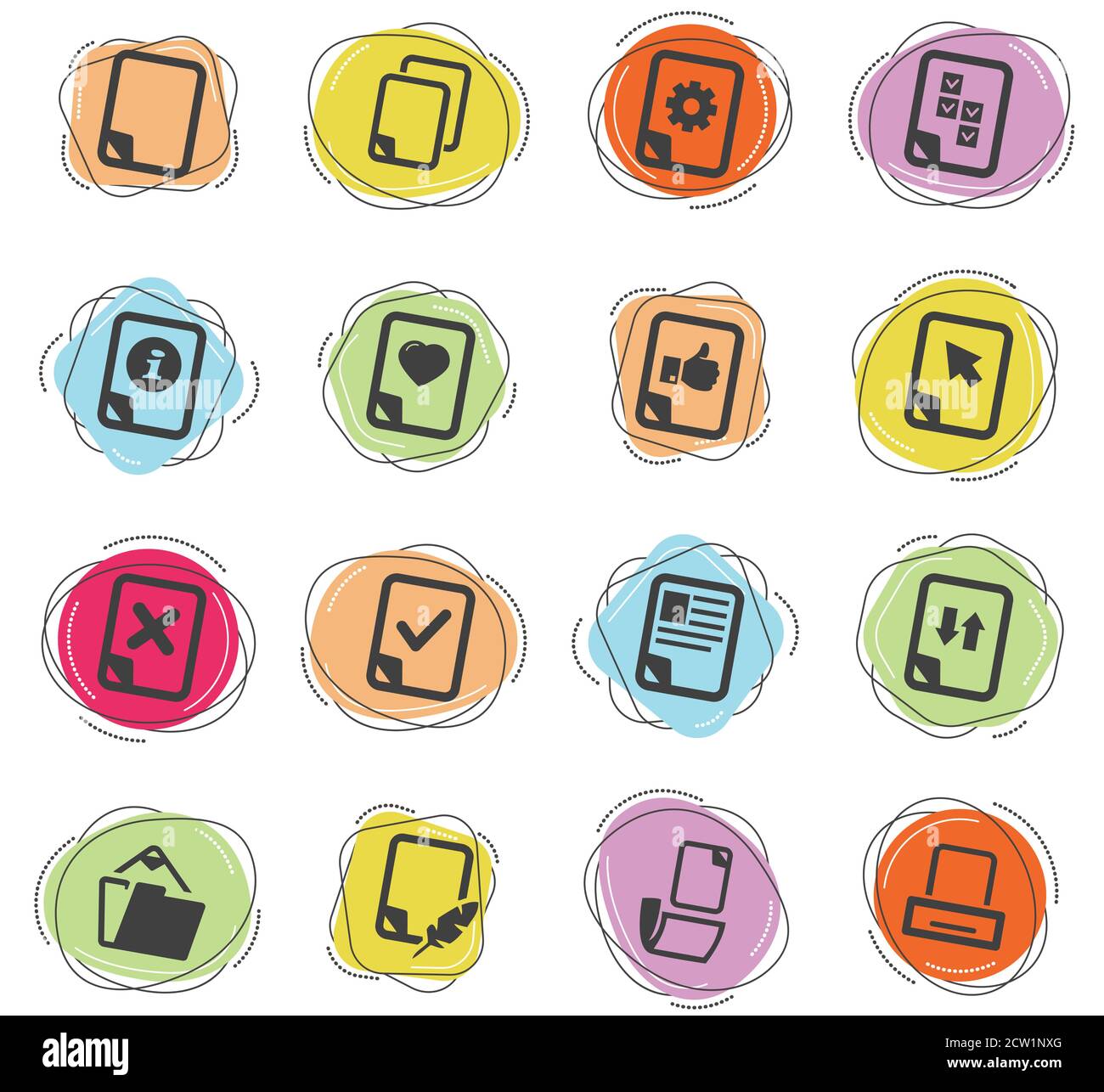 Documents icons set Stock Vector Image & Art - Alamy