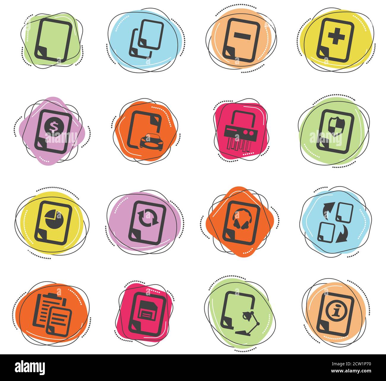 Documents icons set Stock Vector Image & Art - Alamy