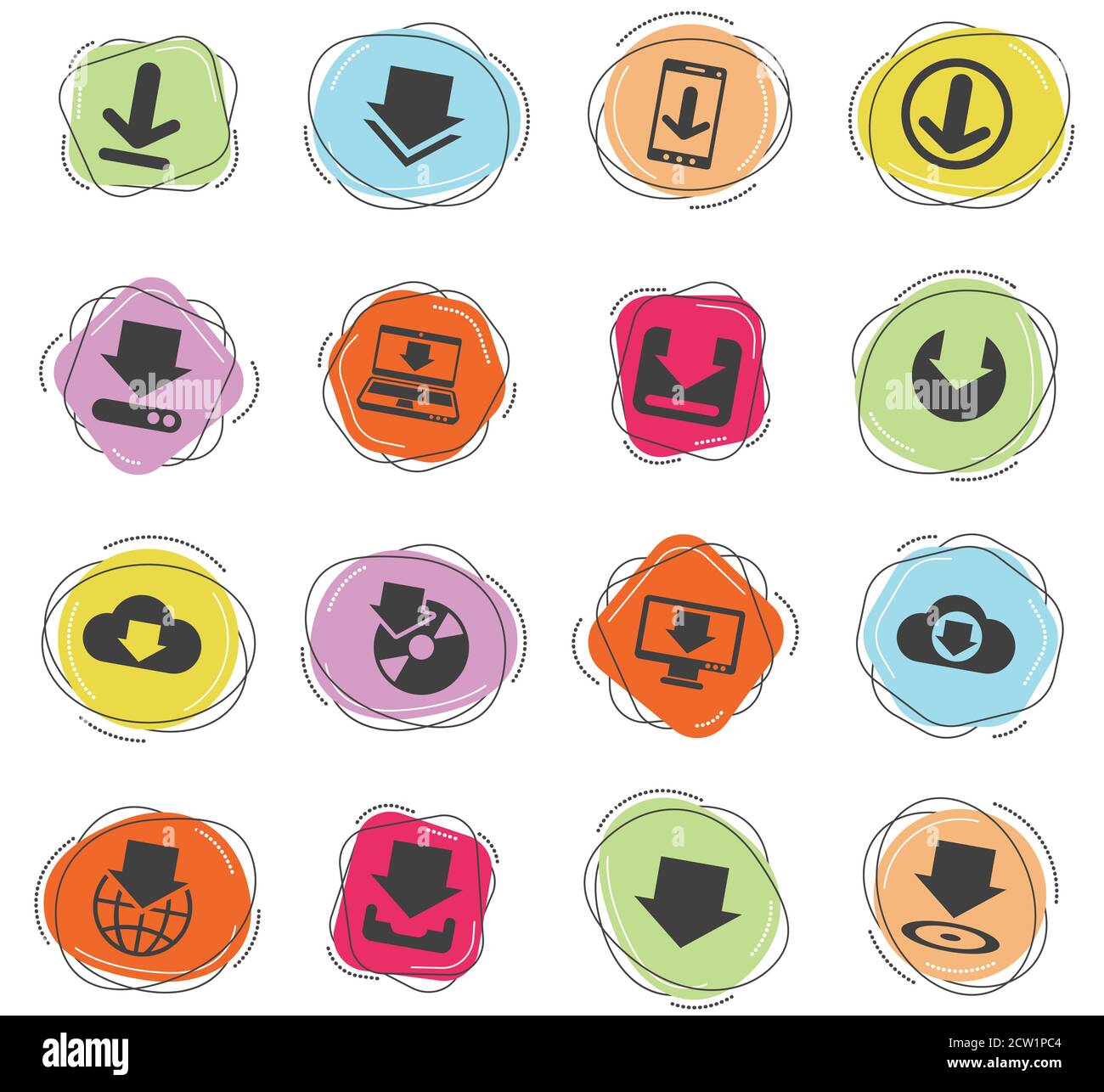 download icon set Stock Vector Image & Art - Alamy