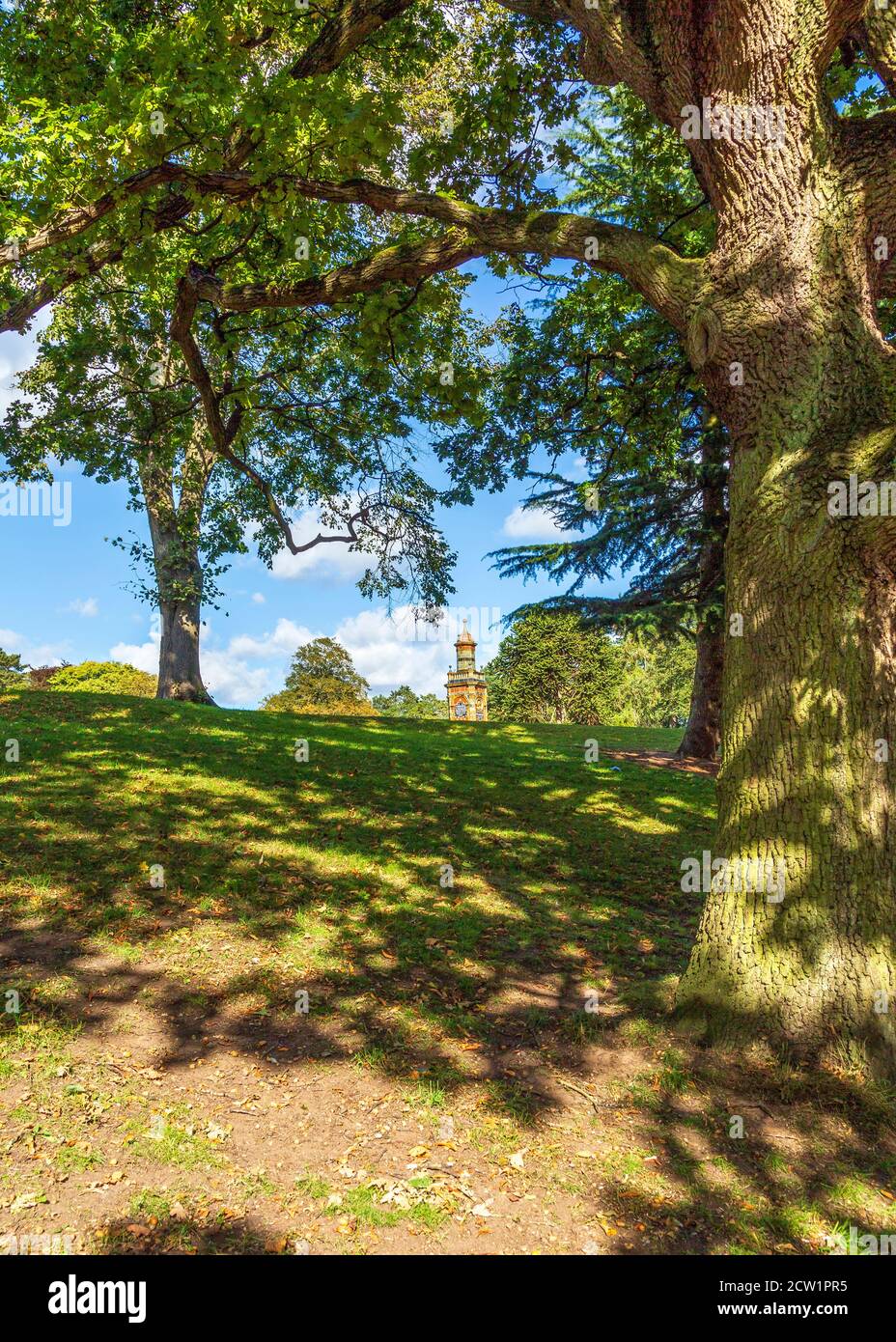 Brinton Park Kidderminster on a sunny but windy day Stock Photo - Alamy