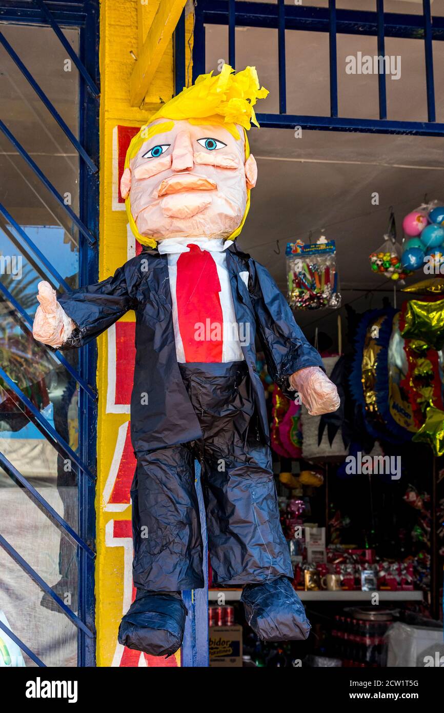 A Mexican pinata in the likeness of President Donald Trump hangs ...