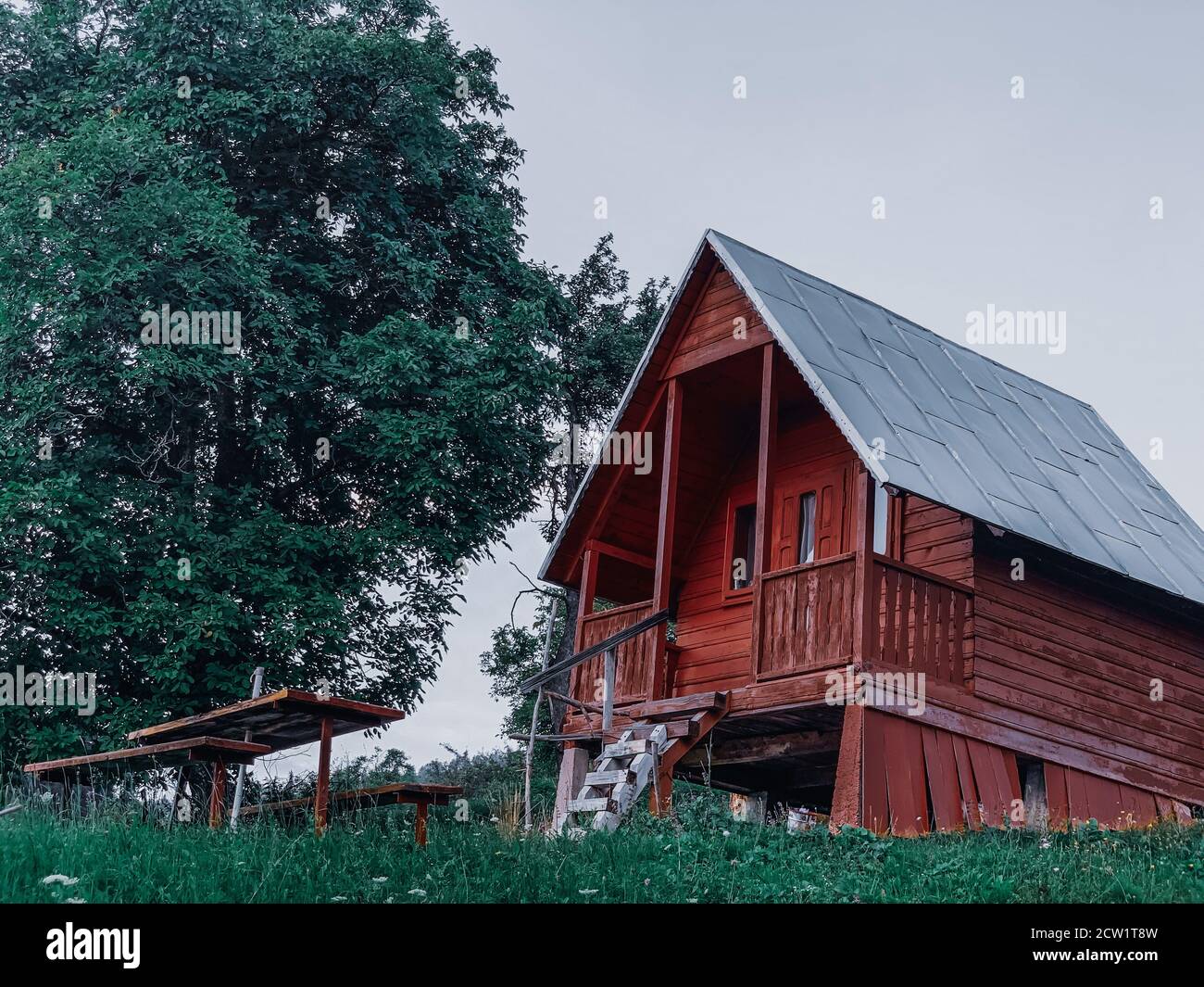 Cozy village wooden house in the picturesque countryside - a perfect ...