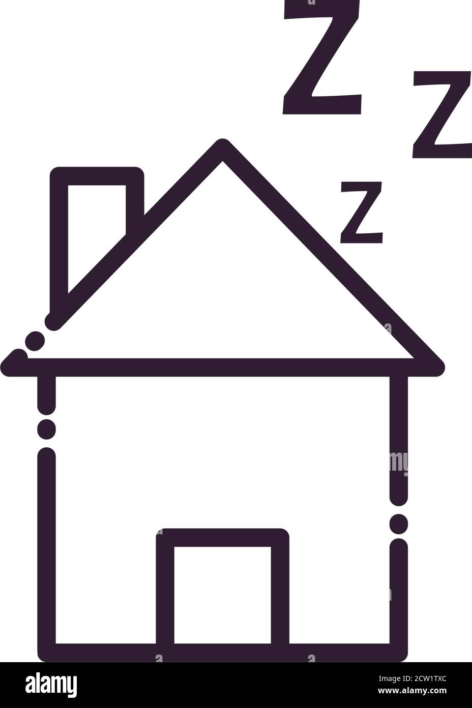 house with sleeping zzzz line style icon design, insomnia sleep and ...