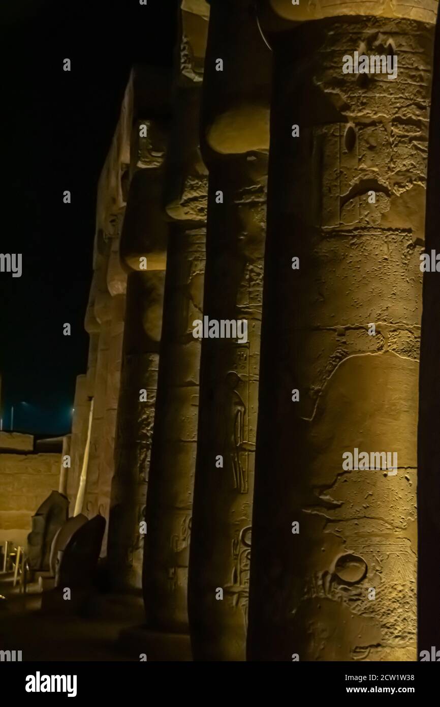 Night scene from karnak temple, Egypt, september 2018 Stock Photo - Alamy