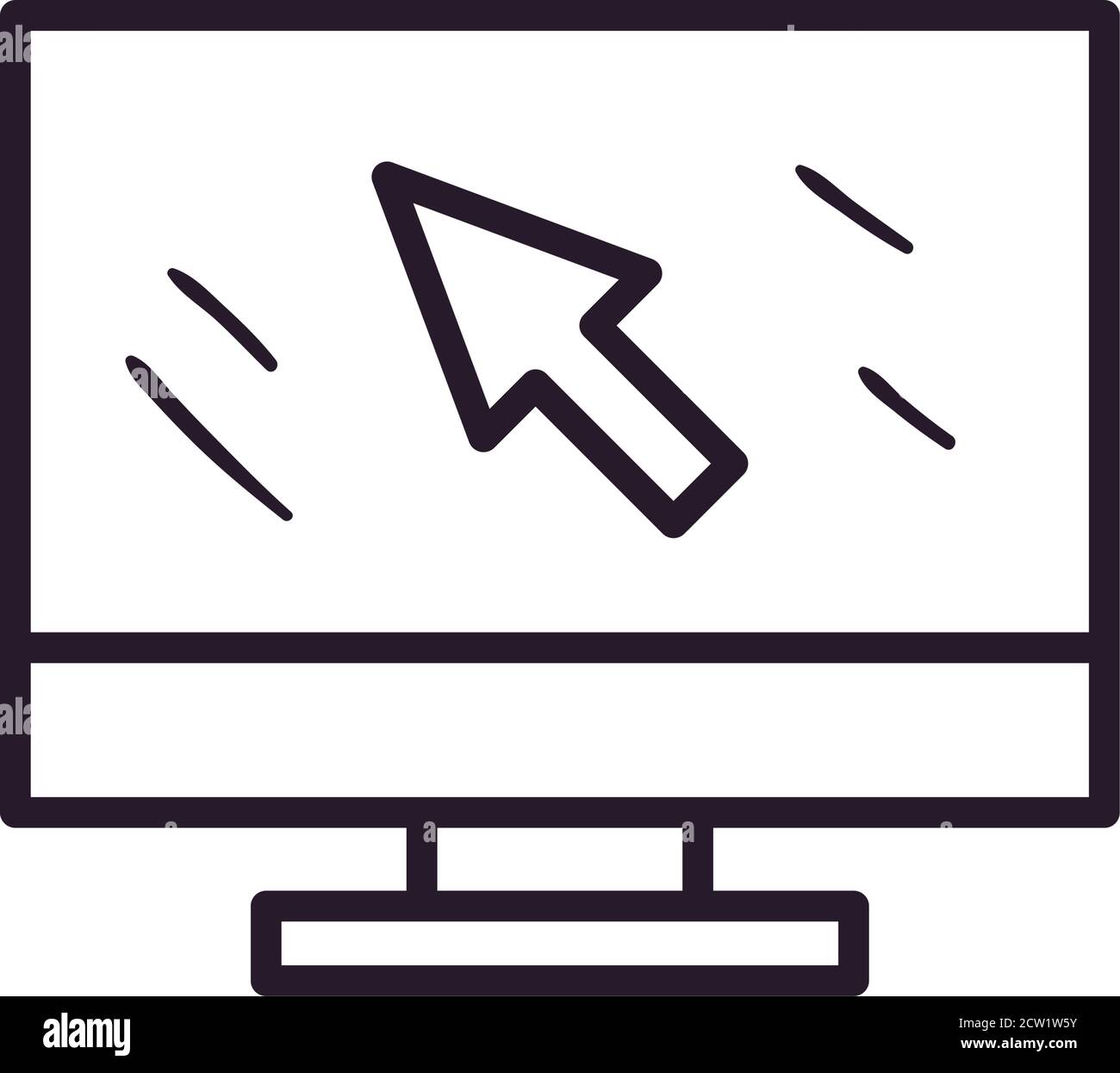 cursor in computer line style icon design, Digital technology ...