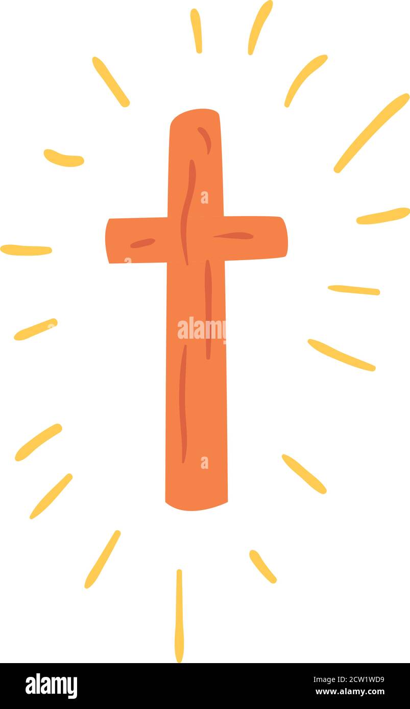 cross with lines free form style icon design, Religion culture belief ...