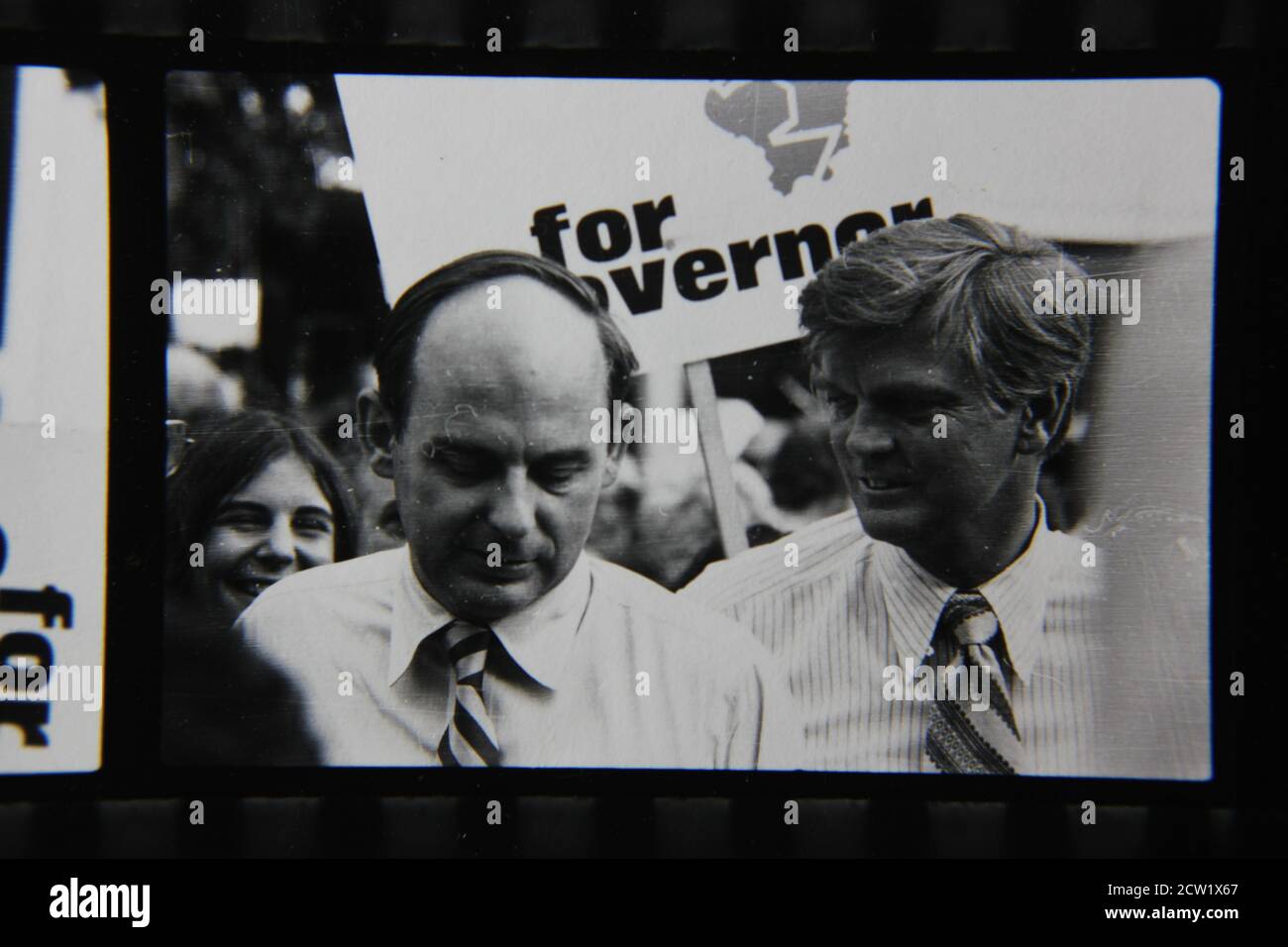 Fine 1970 vintage black and white of Dan Walker running for Governor of ...