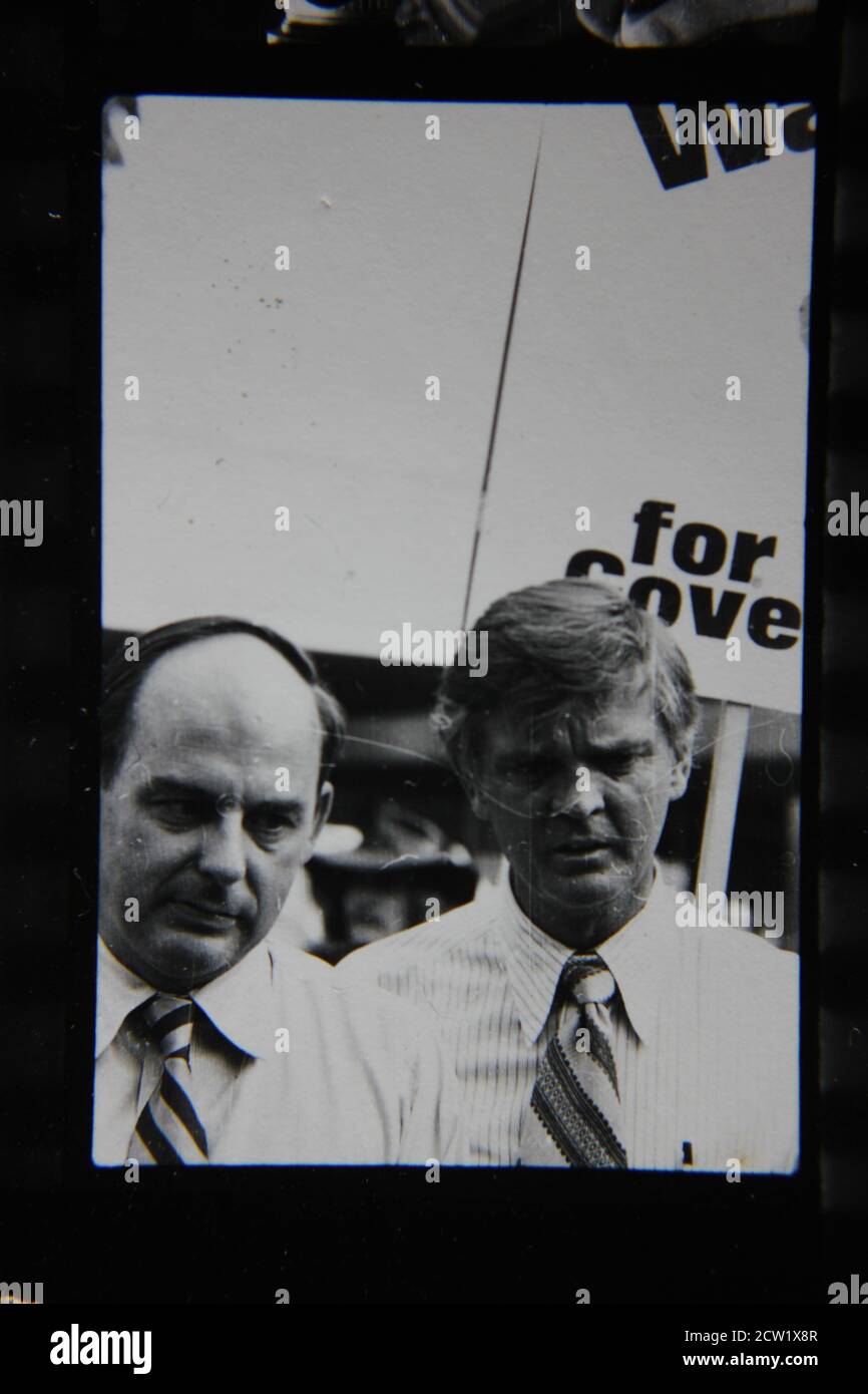Fine 1970 vintage black and white of Dan Walker running for Governor of ...
