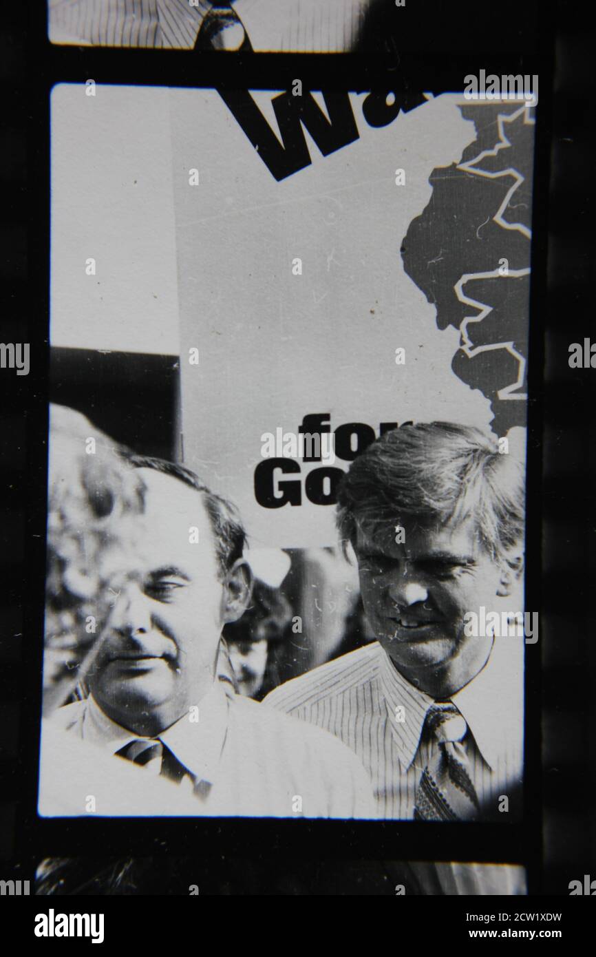 Fine 1970 vintage black and white of Dan Walker running for Governor of ...