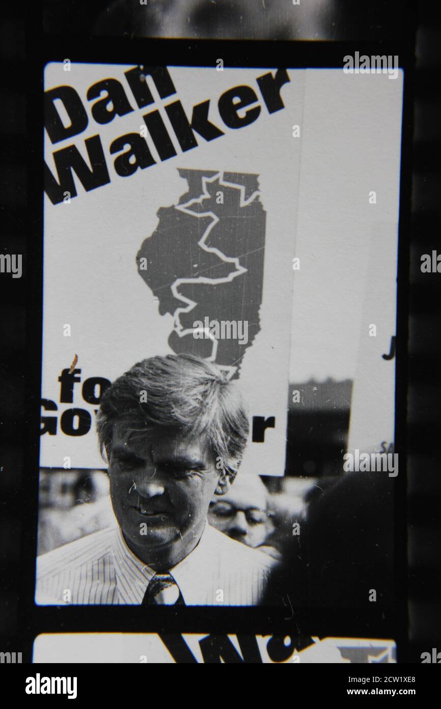 Fine 1970 vintage black and white of Dan Walker running for Governor of ...