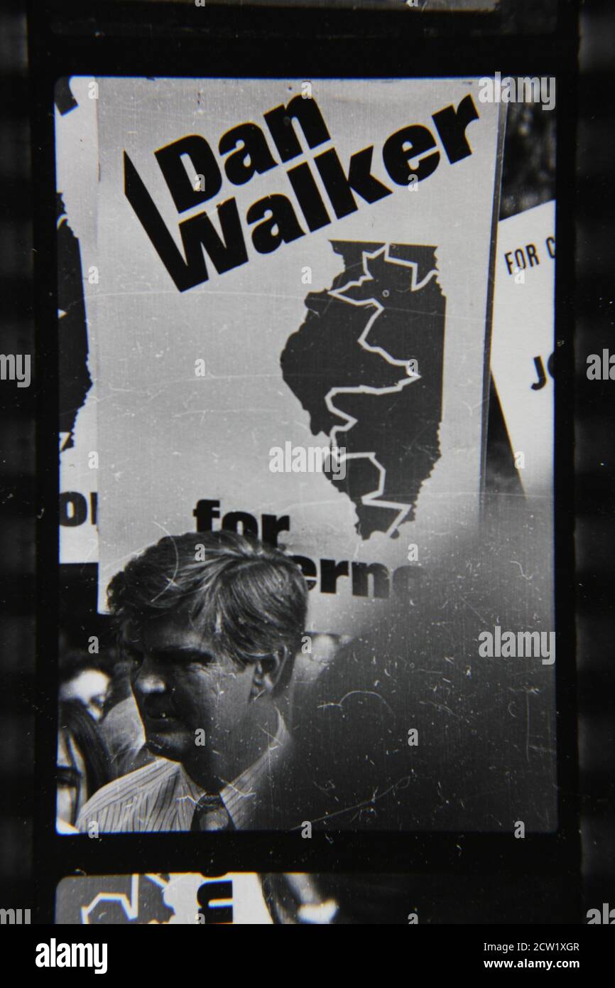 Fine 1970 vintage black and white of Dan Walker running for Governor of ...