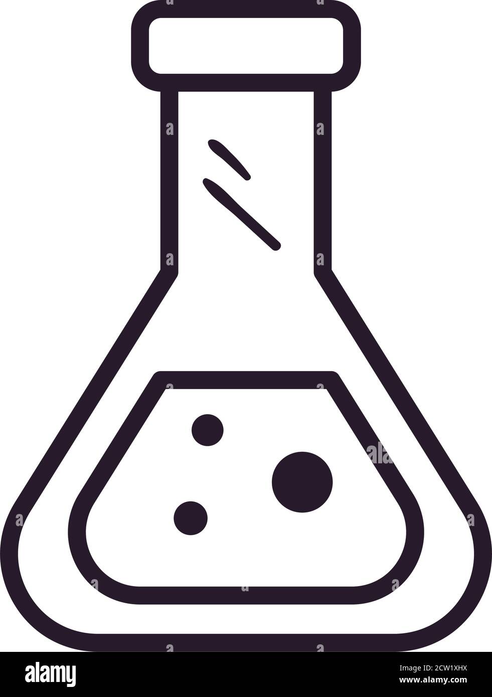 Flask line style icon design, Chemistry substance science laboratory ...