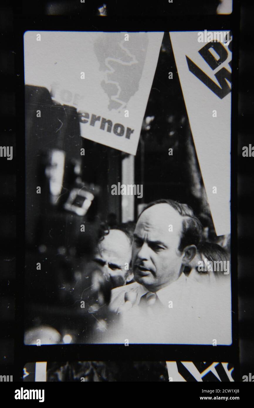 Fine 1970 vintage black and white of Dan Walker running for Governor of ...