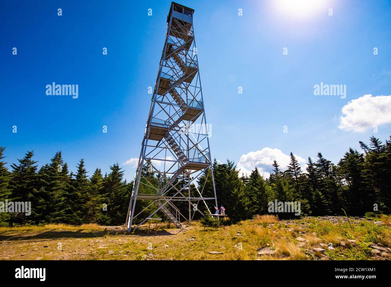 USA National Park Scenic view of Fire Tower hiking destination Stock ...