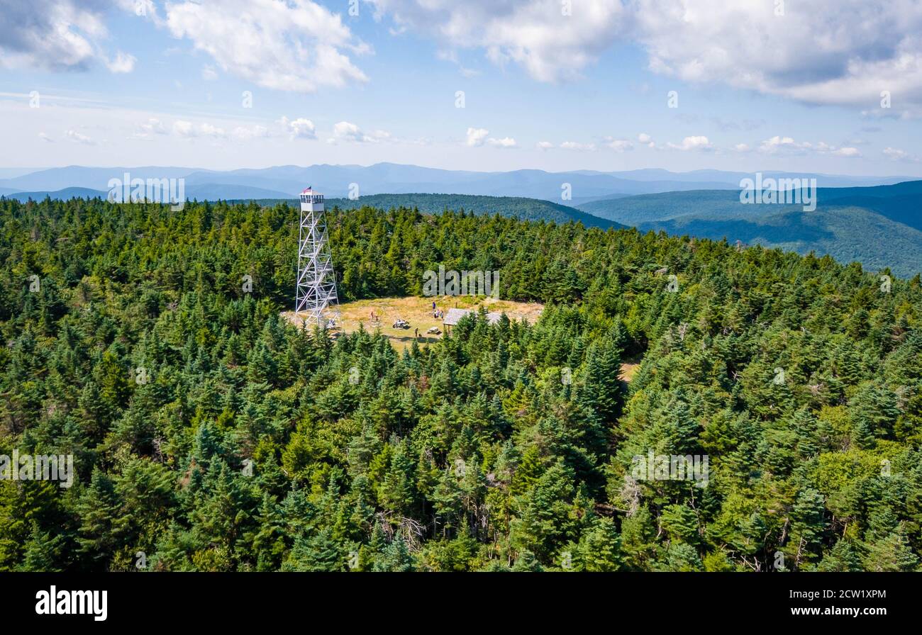 USA National Park Scenic view of Fire Tower hiking destination Stock ...