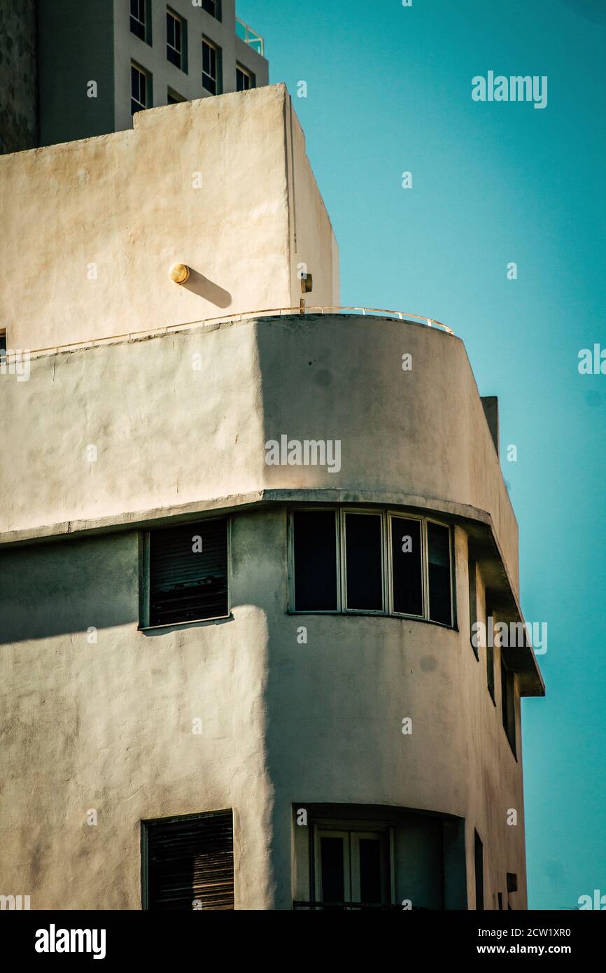 View of the facade of a modern building in the streets of Tel Aviv in ...