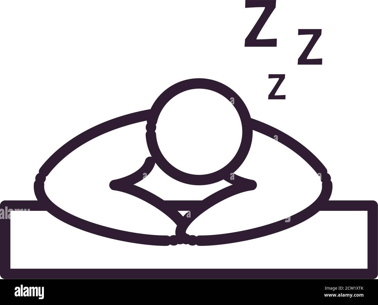 sleeping man avatar line style icon design, insomnia sleep and night ...