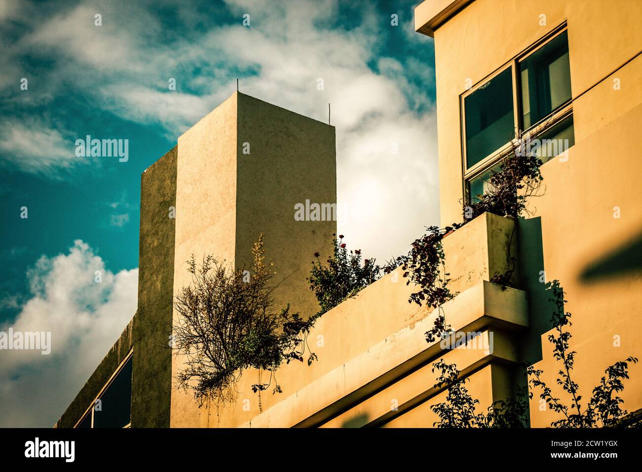 View of the facade of a modern building in the streets of Tel Aviv in ...
