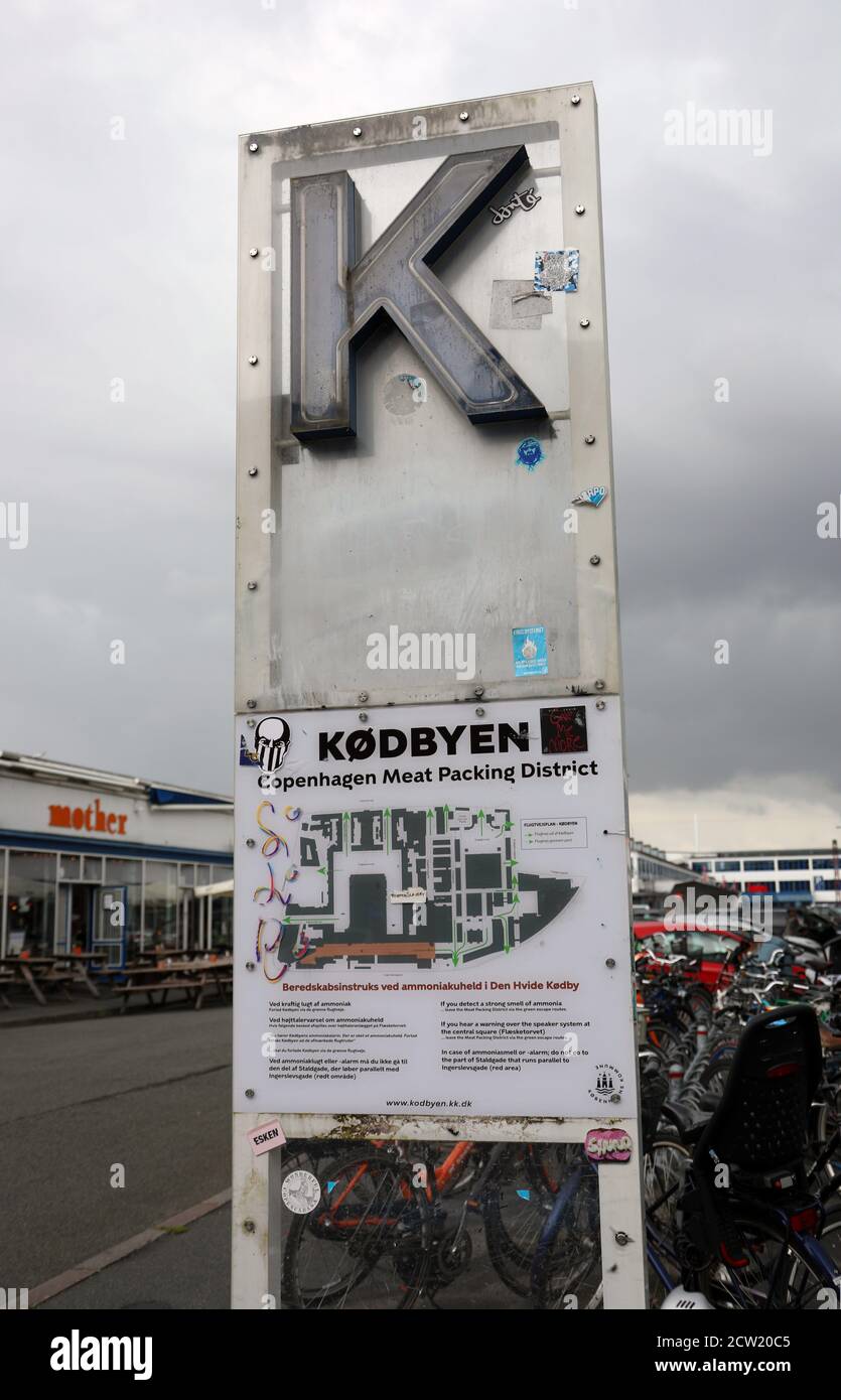 Copenhagen Meat Packing District Map Stock Photo - Alamy