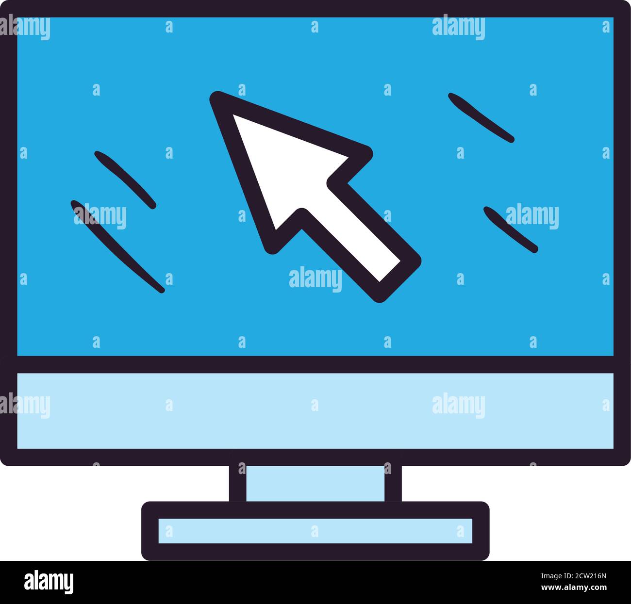 cursor in computer line and fill style icon design, Digital technology ...