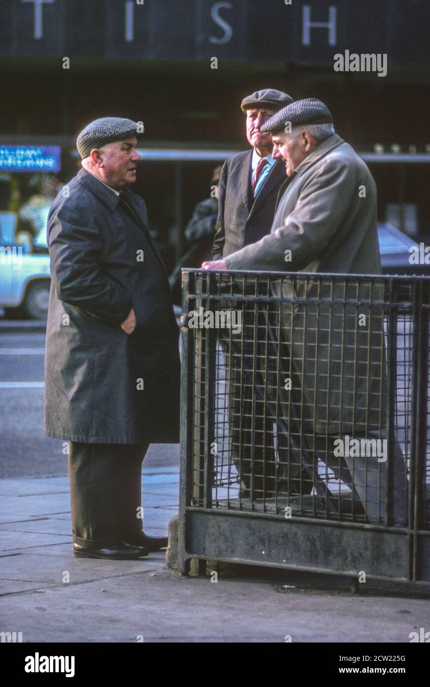 Edinburgh, Scotland, UK. Three Scottish Gentlemen in Converstaion ...