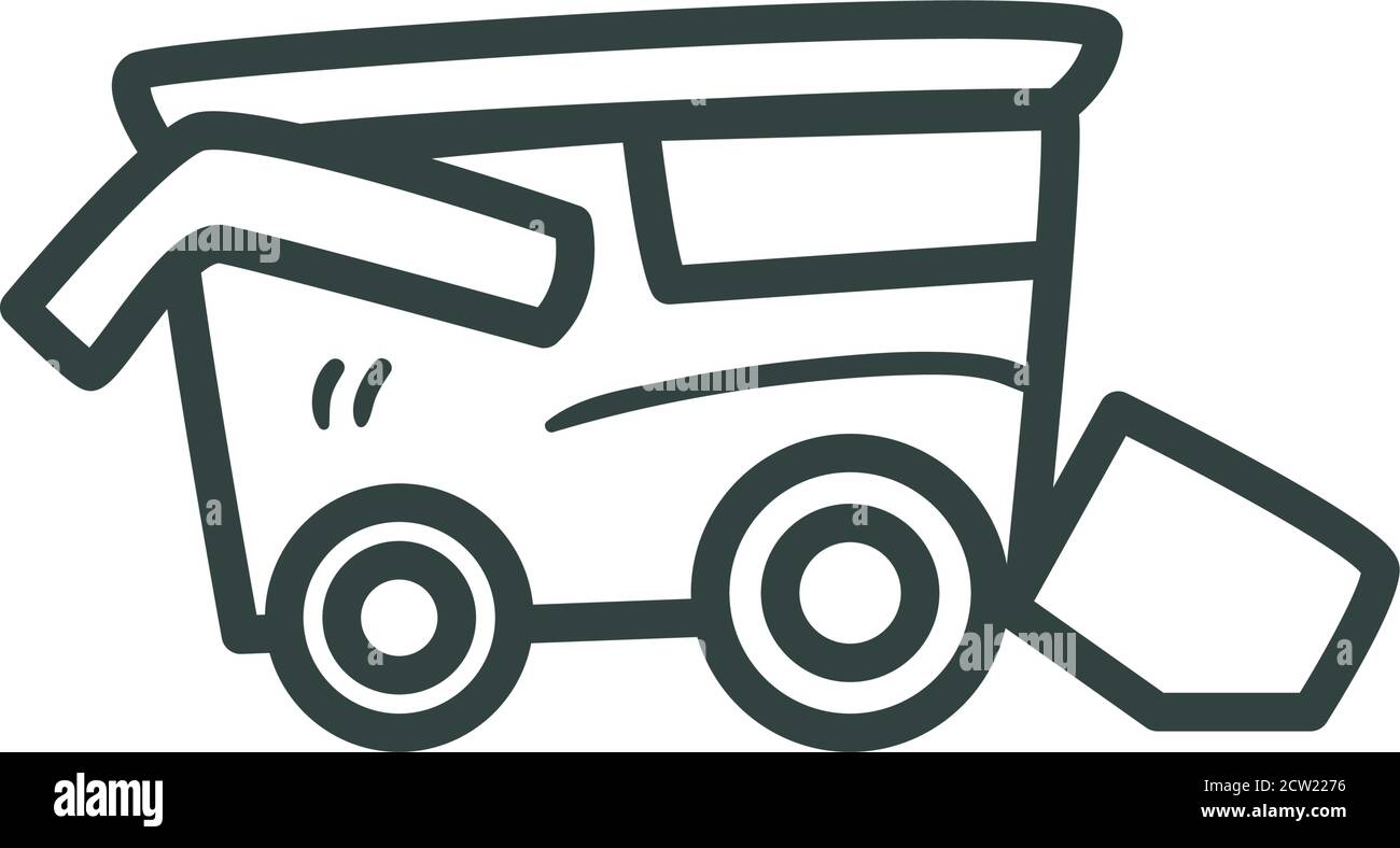 farm trailer line style icon design, agronomy lifestyle agriculture ...