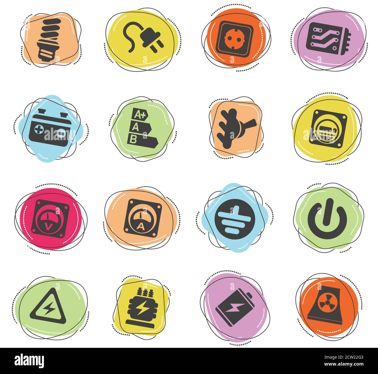 Electricity simply icons Stock Vector Image & Art - Alamy